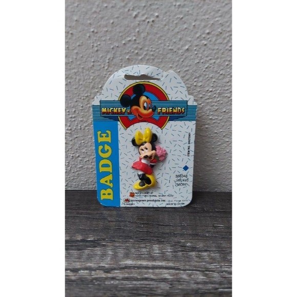 Disney | Jewelry | Minnie Mouse Disney Mickey Mouse Friends Badge Red ...